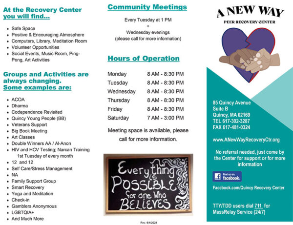 Brochure - A New Way Peer Recovery Center